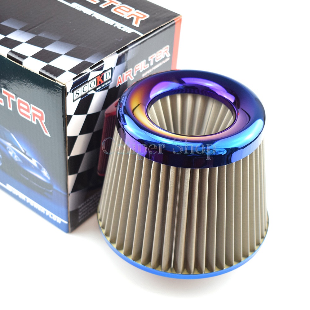 Universal Racing Car Air Filter Stainless Steel Burnt Blue 3" 76mm ...