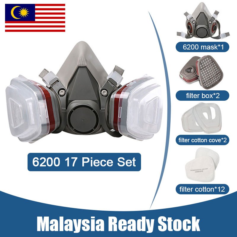 17 In 1 Set 6200 Gas Dust Mask Safe Work Filter Dust Mask Half Finish ...