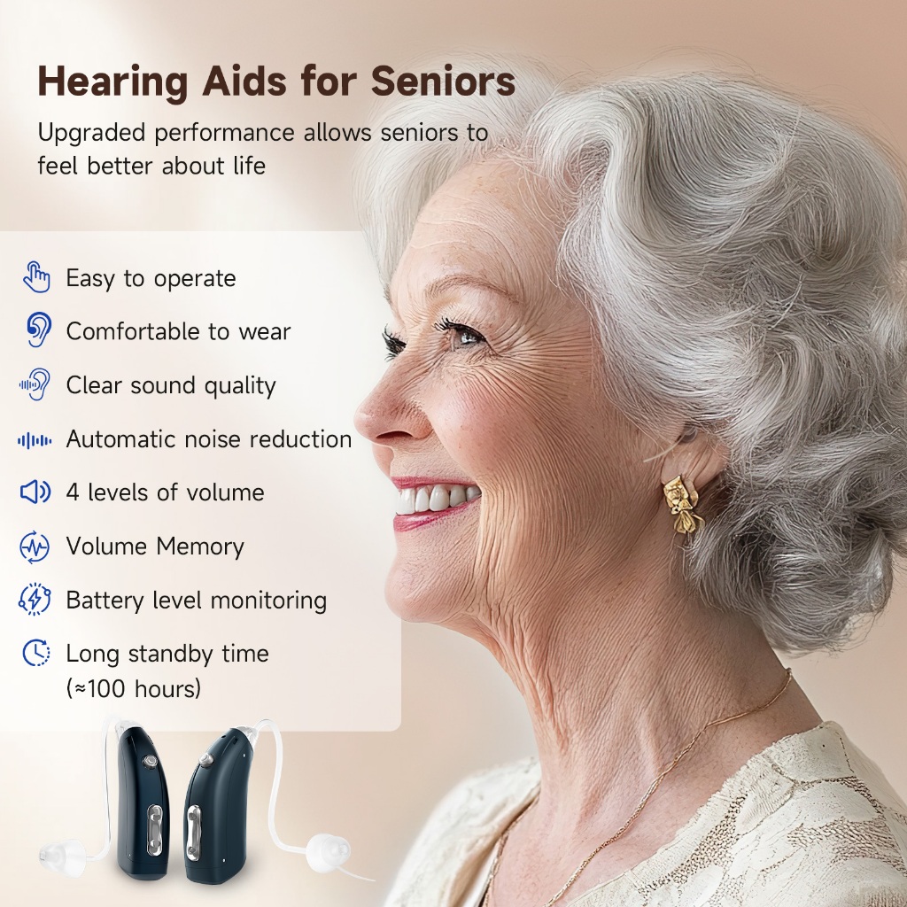 BRITZGO Hearing Aid for elderly Rechargeable Smart Chip Intelligent ...