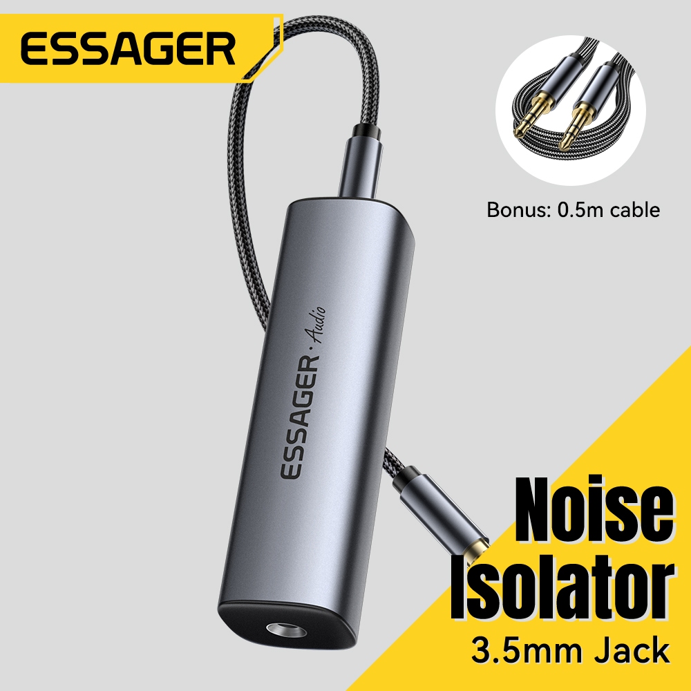 Essager 3.5MM AUX Audio Ground Isolator for Enhanced Sound Quality and ...