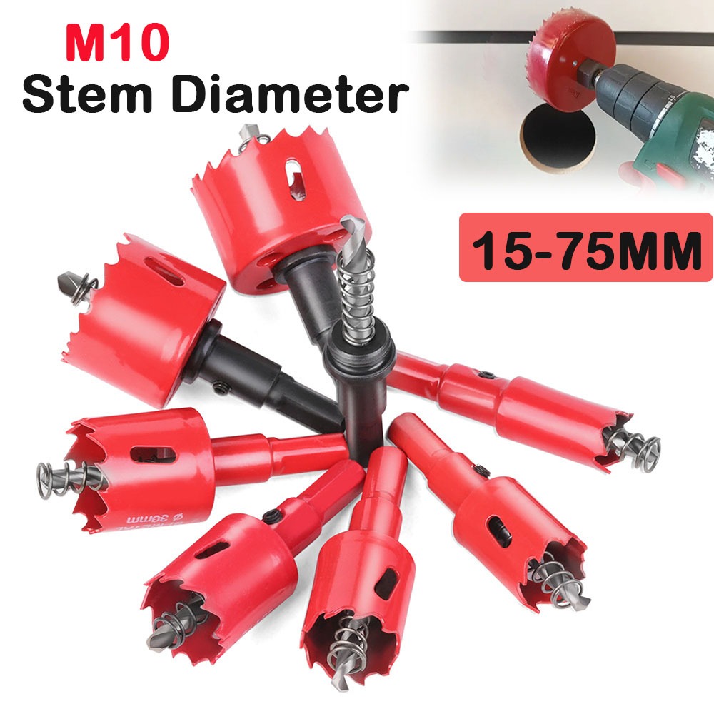 1Pcs 15-75mm M10 Hole Saw Durable Metal Circle Power Drill Hole Cutter ...