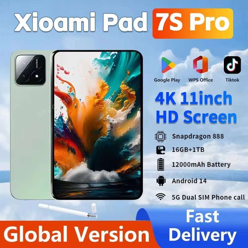 2025 NEW Pad 7 Pro Tablet 11inch HD 4K Android 14 16GB+1TB 12000mAh 5G ...