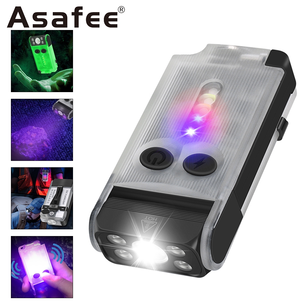 Asafee V30 EDC Flashlight High Power 2000mAh Long Battery Life Keychain ...