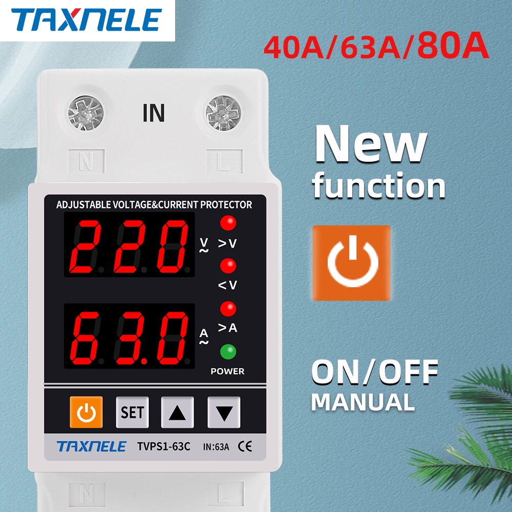 Dual Display 40A 63A 230V Din Rail Adjustable digital Over Under ...
