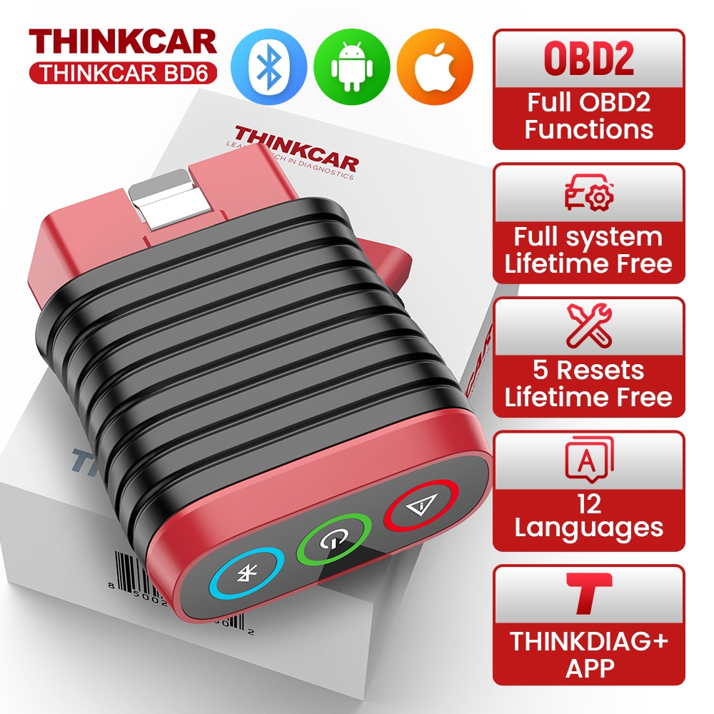 NEW THINKCAR BD6 Bluetooth Scanner Car Diagnostic Tool OBD2 Scanner ...