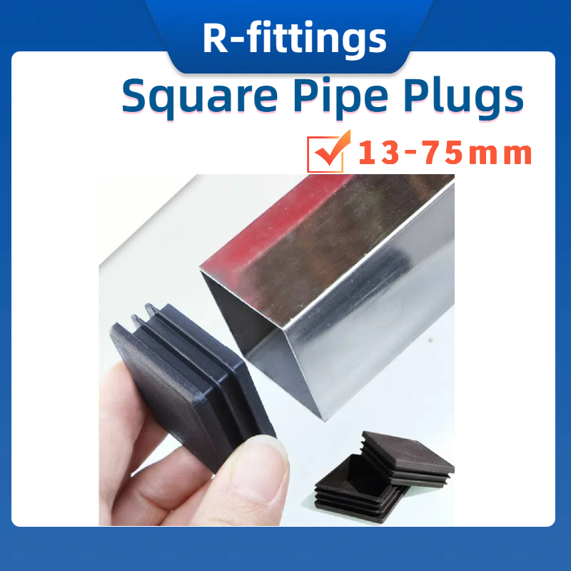15 19 20 25 30 50mmBlack Plastic Hollow cover Blanking end caps square ...