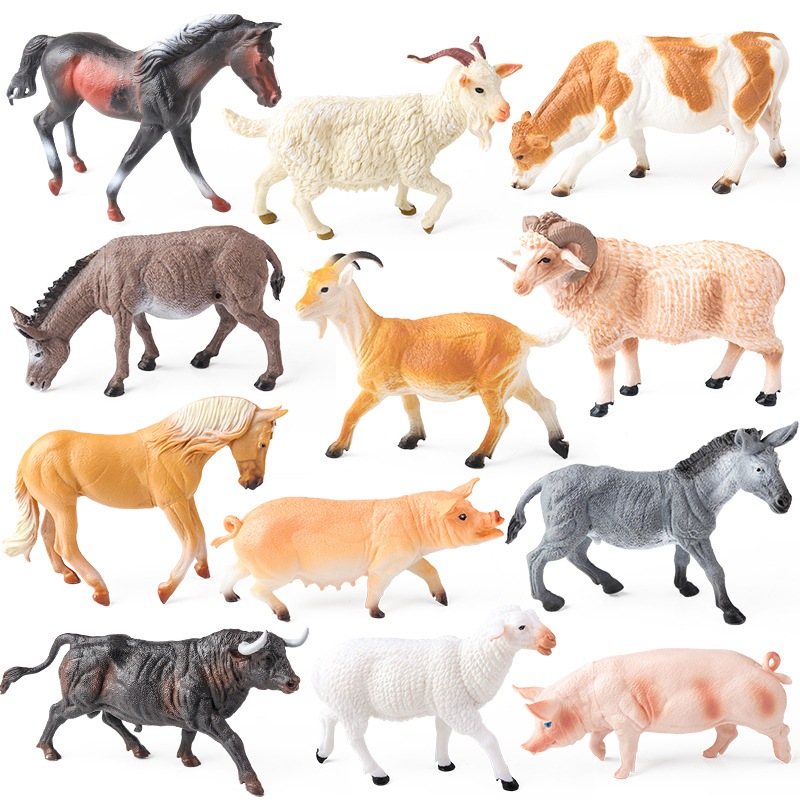 Children simulation animal model poultry sows boars sheep cows horses ...