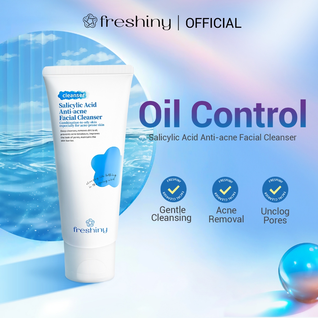 Freshiny Salicylic Acid Facial Cleanser Acne Removal Brightens Skin ...