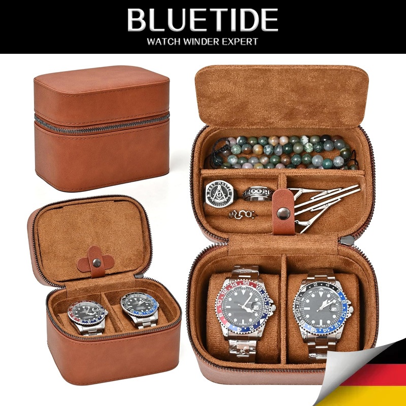 Watch Travel Case for 2 Watches/Premium Leather-Watch Storage box ...