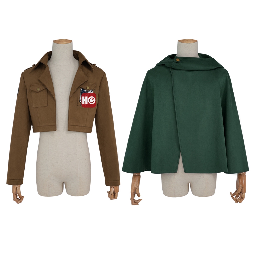 Holoun Shingeki No Kyojin Cosplay Costume Cloak Eren Levi Mikasa Jacket ...