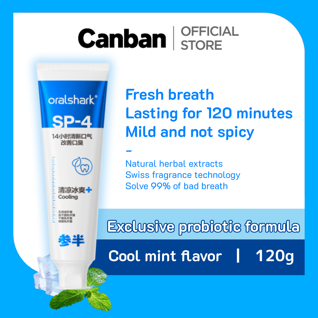 Canban SP-4 Probiotic Herbal Toothpaste Fresh breath mild and non-wounding mint flavor 120g ...