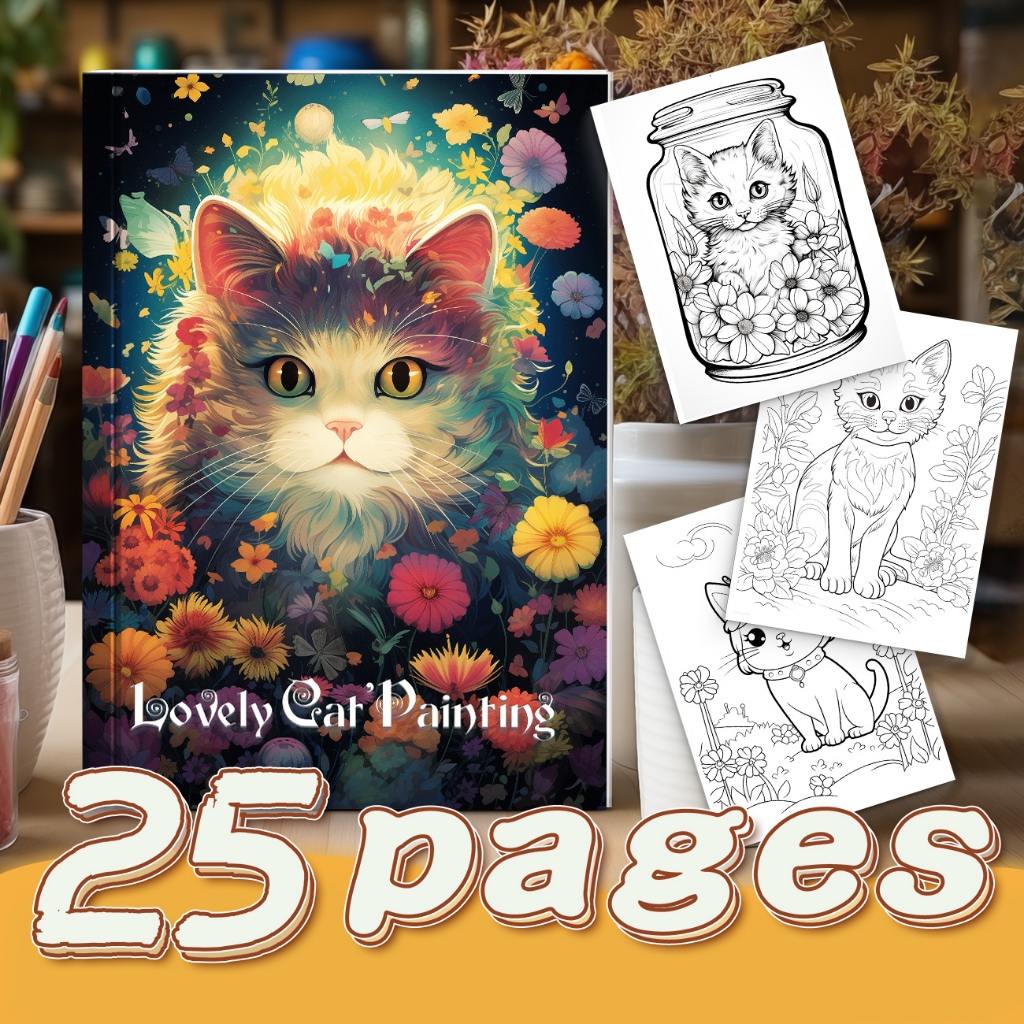 Cute Cat Coloring Book; Follow Cute Cats to Explore Little Animals ...