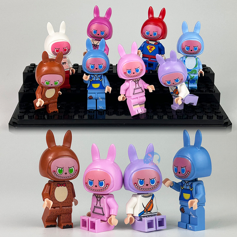Cute Labubu Minifigures Building Block Toys Cartoon Doll Ornaments ...