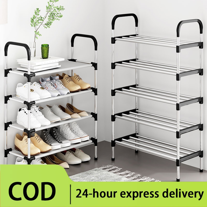 6 Layer shoe rack Tier Colored stainless steel Stackable Shoes ...