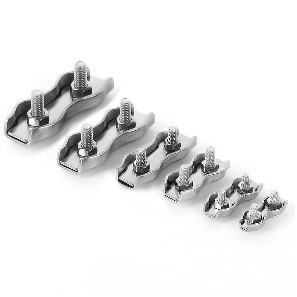 M2-M8 Wire Rope Cable Clamp Stainless Steel Double Post Bolt Clip ...