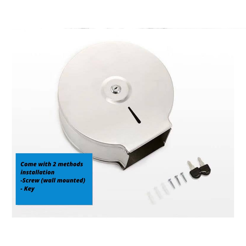 Stainless Steel Jumbo rolls dispenser with lock /Commercial tissue box ...
