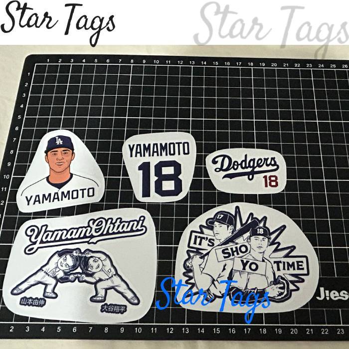 MLB Dodgers Yamamoto Ohtani Shohei 17# 18# Waterproof Sticker ...