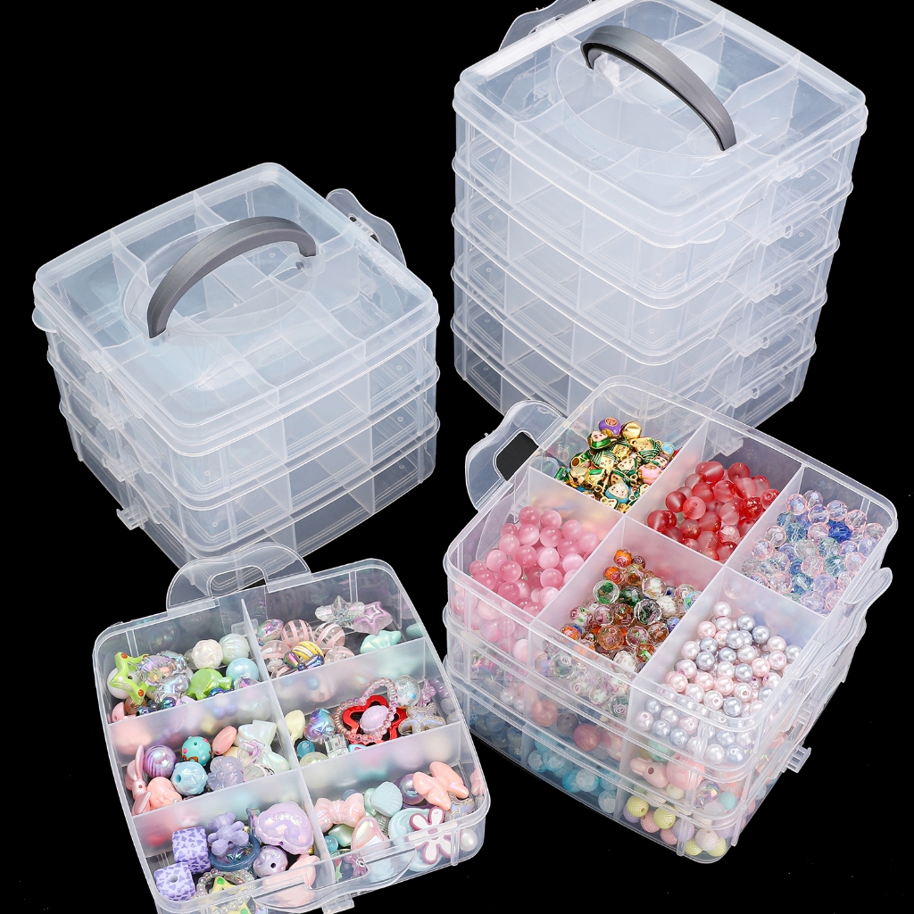 Multi-layer Compartment Storage Box PP Plastic Storage Box DIY Beads ...