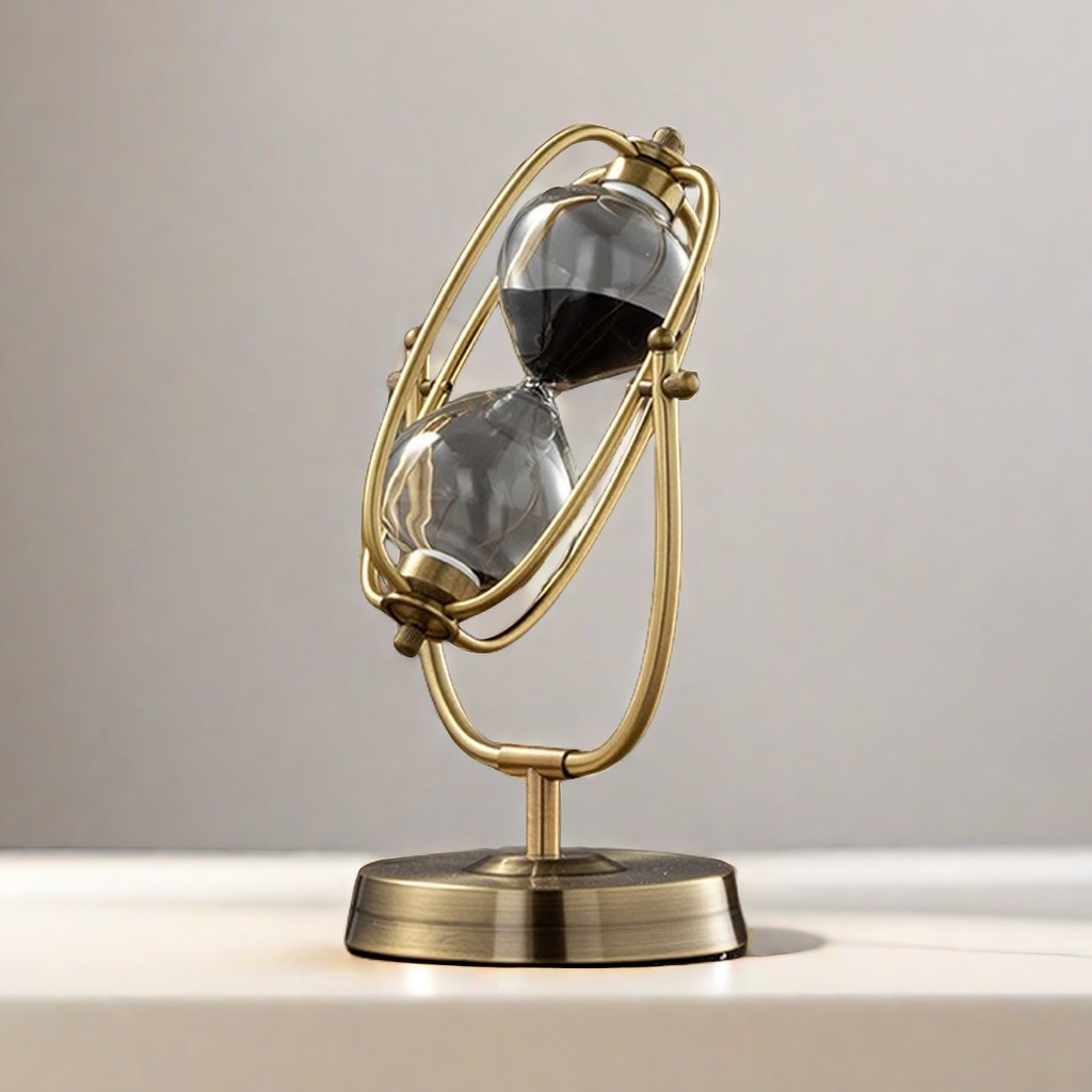 Golden Ornaments High-End Timer Hourglass Creative Glitter Gift Glass ...