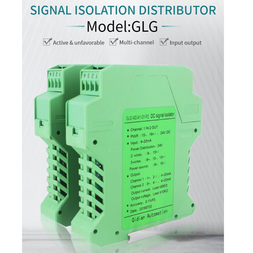 GLG Multi channels Analog DC 0-10v to 4-20ma converter signal isolator 0-20ma current ...