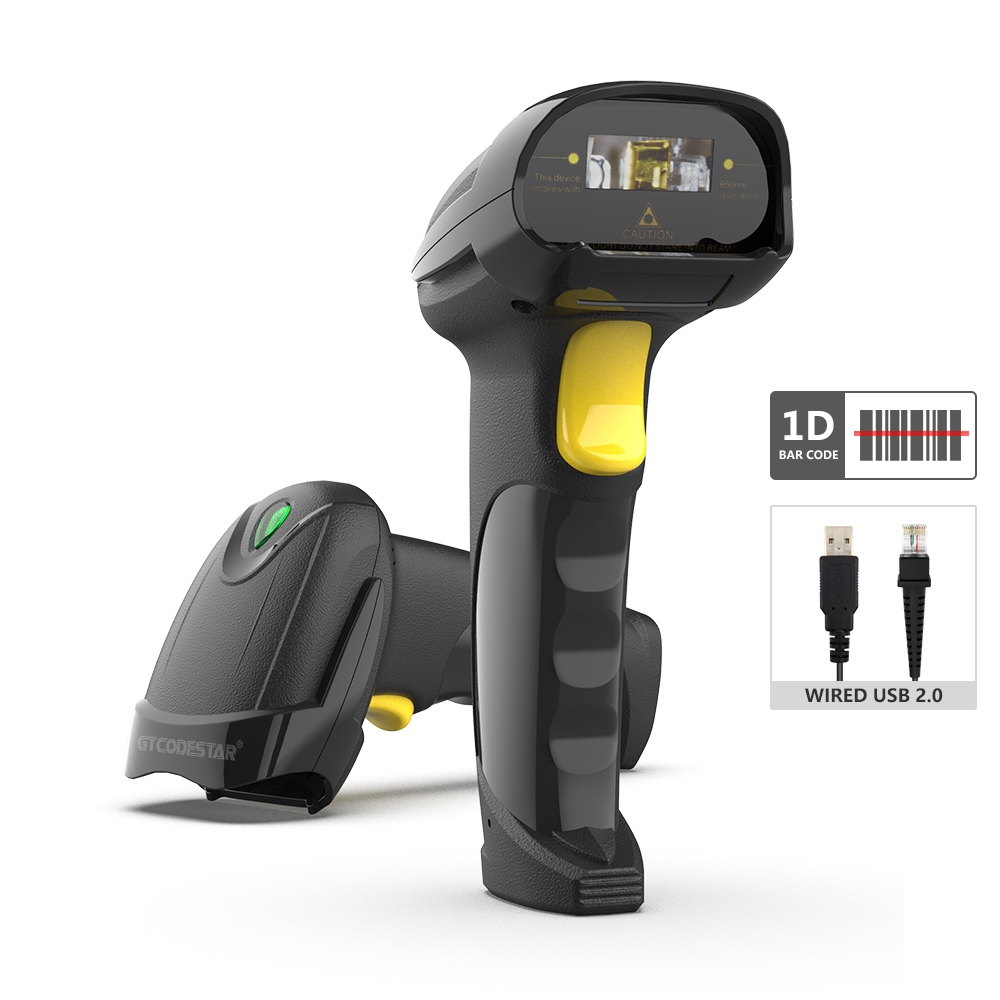 GTCODESTAR Handheld 1D Wired Barcode Scanner Laser Barcode Scan Gun for ...