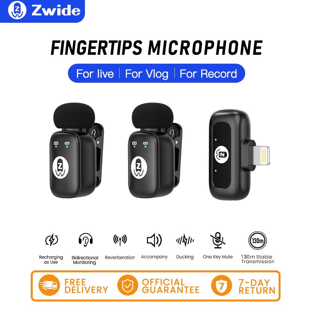 (New Arrivals)Zwidemini Wireless Lavalier Microphone Lapel Microphone ...