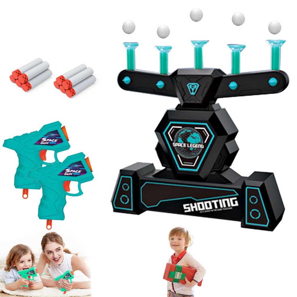 Shooting game gun electric suspension flying ball target luminous toy ...
