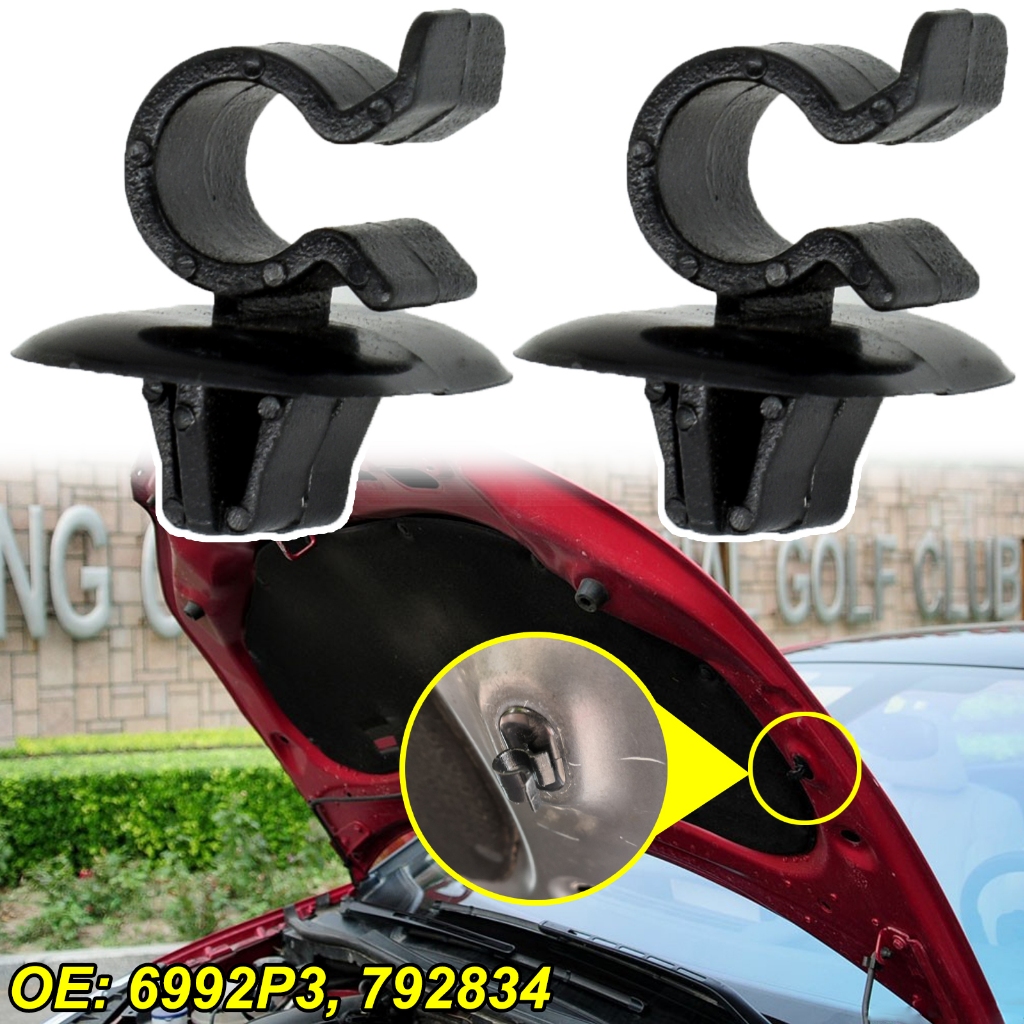 2Pcs Car Bonnet Hood Stand Clip For Peugeot 3008 407 1007 106 206 306 ...