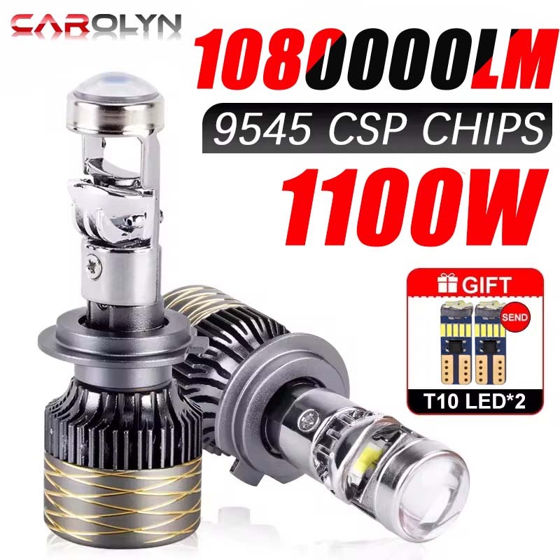 1100W 1080000LM H7 H4 Canbus Car Headlight Mini Lens H11 H8 9005 9006 HB3 HB4 LED Projector Bulb ...