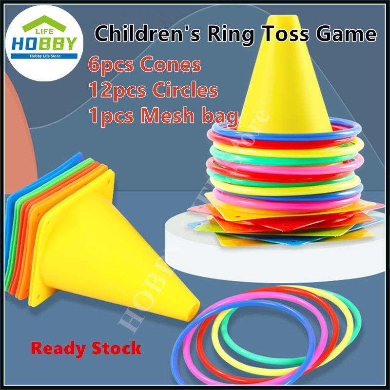 Ring Toss Game Cone and Throw Ring Set New Years Holiday Family Games ...
