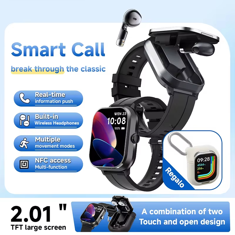 Smart Watch D8 PRO TWS 2-in-1 Earphones Bluetooth Call NFC Heart Rate and Blood Pressure Health ...