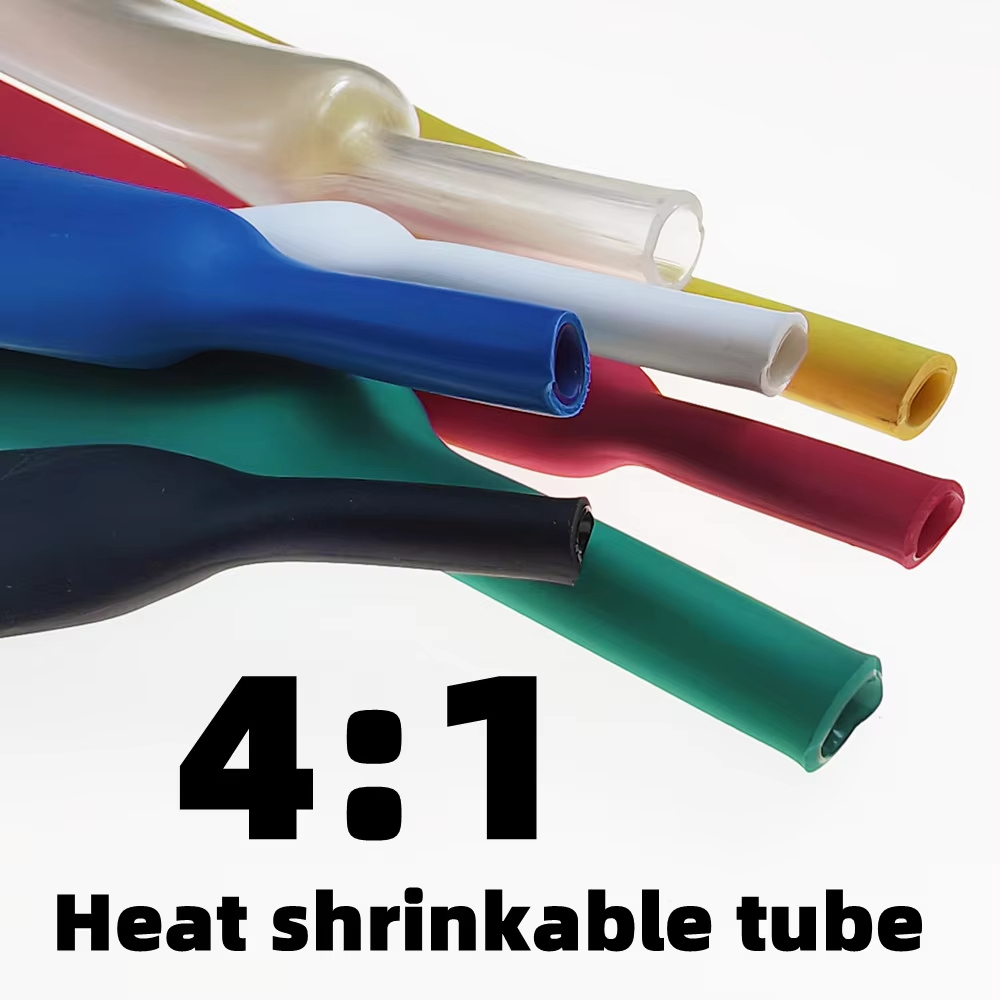 1Meter 4:1 Heat Shrink Tube With Glue Thermoretractile Heat Shrinkable Tubing Dual Wall Heat ...