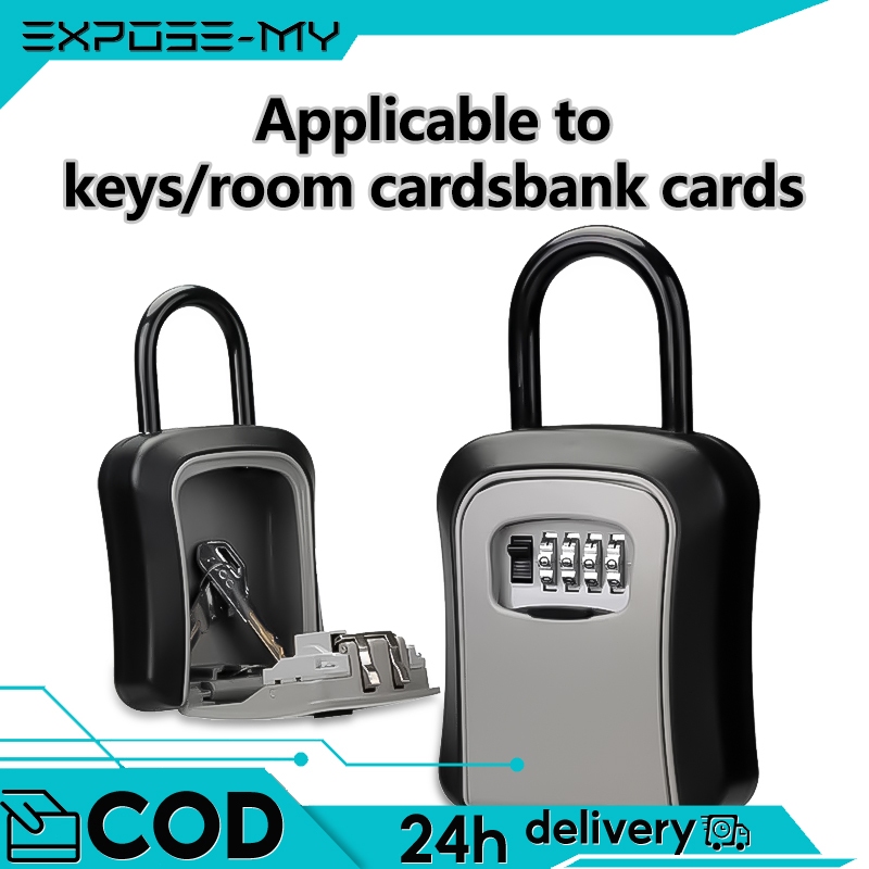 EXPOSE Wall Mount Key Box Portable Key Storage Lock Box Safe Box for ...