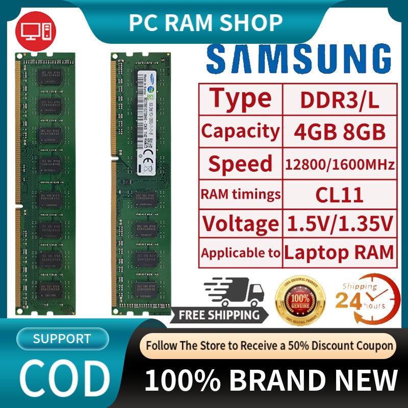 Samsung DDR3 DDR3L RAM Desktop 8GB 4GB 1600Mhz U-DIMM PC3-12800 240Pins ...