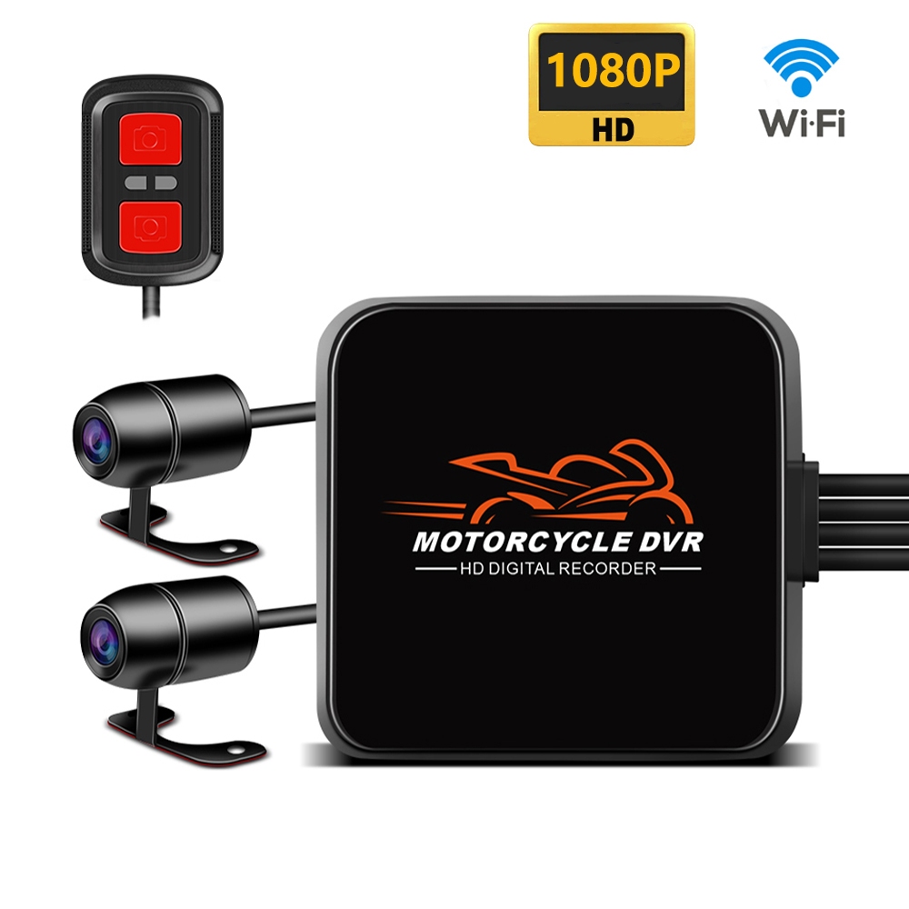 VSYSTO WiFi Motorcycle Dash Camera, 2 Channels HD 1080P 130° Wide Angle ...