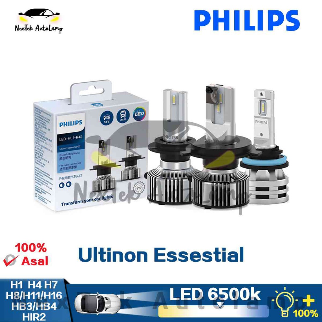 Philips Ultinon Essential Led Gen2 G2 H1 H4 H7 HB3 HB4 HIR2 H8 H9 H11 H16 12V 24V 6500K White ...