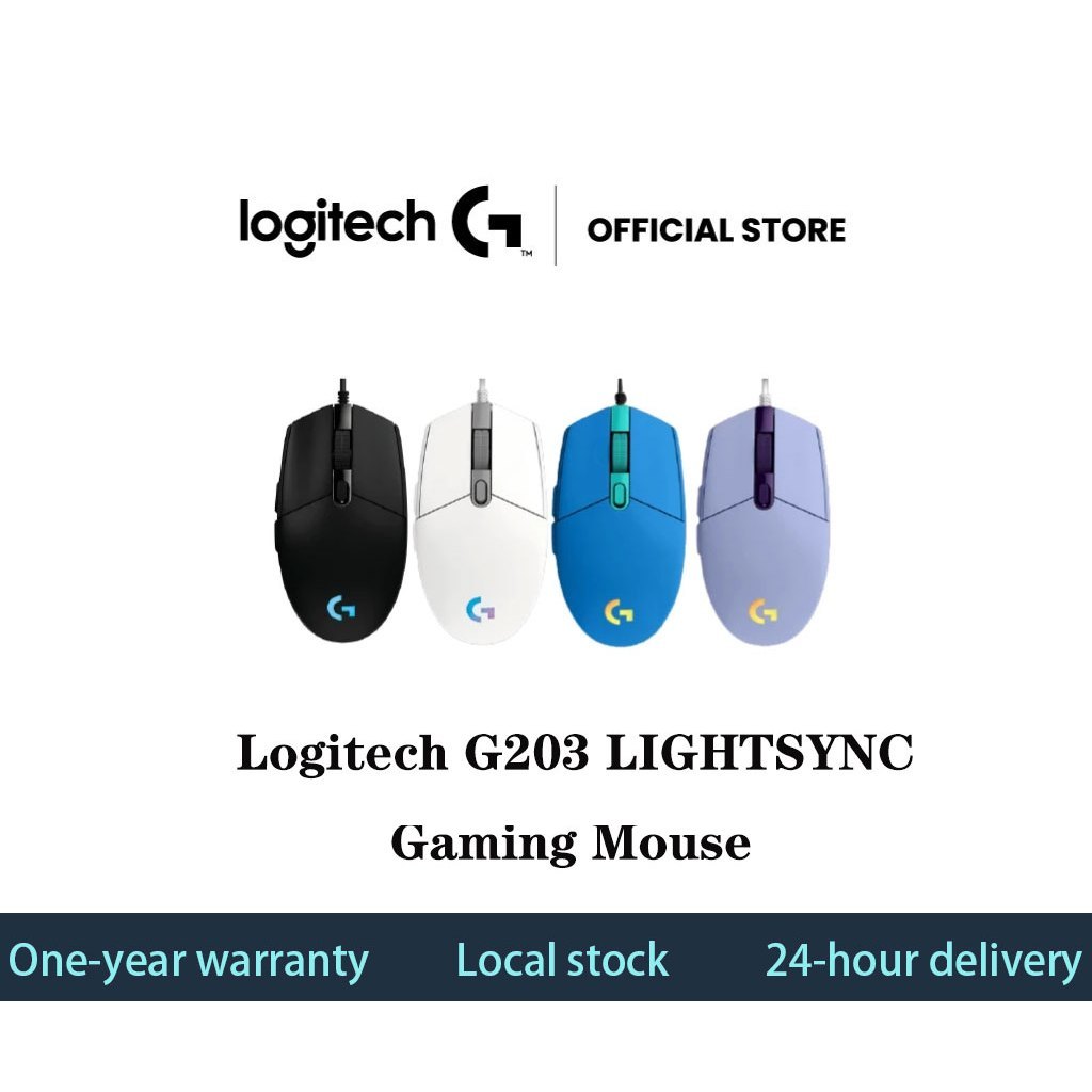 Logitech Gaming Mouse G203 2nd Gen 8,000 DPI, Rainbow Optical Effect ...