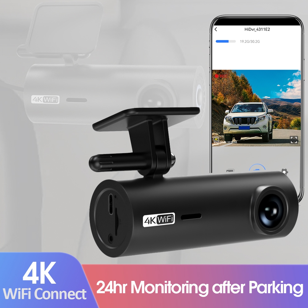 Dashcam 4K Dash Cam Car Camera DVR Drive Video Recorder With WiFi App ...
