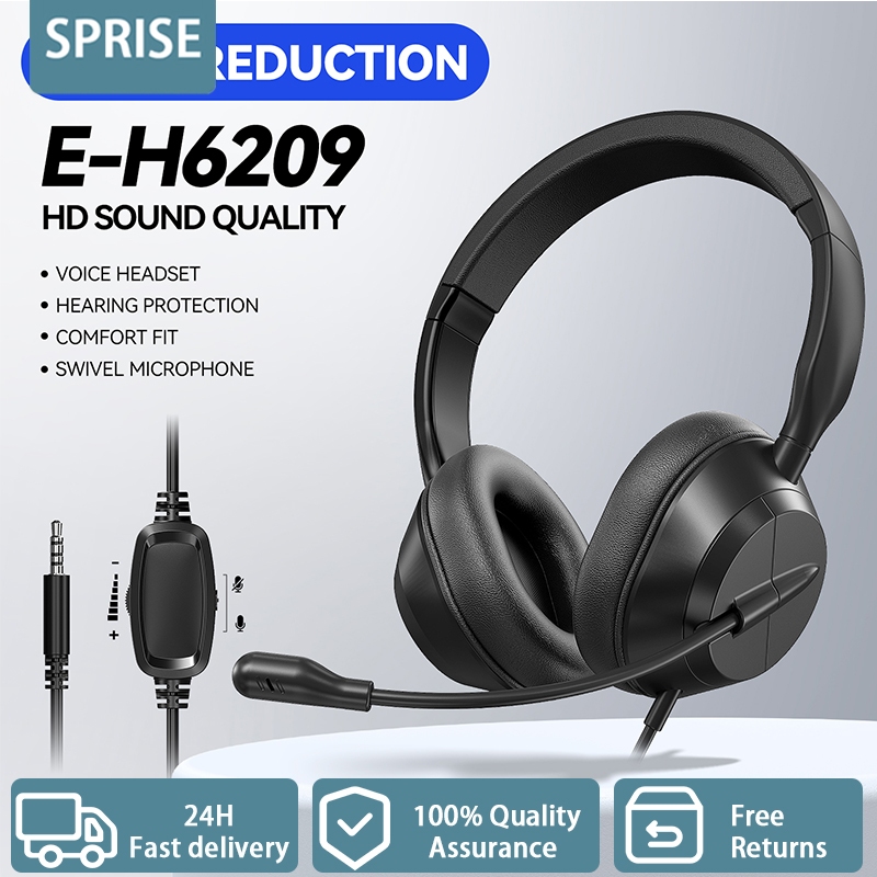 SPRISE H6209 Stereo Headset Rotating Mic Earphone Noise Cancelling 3 ...