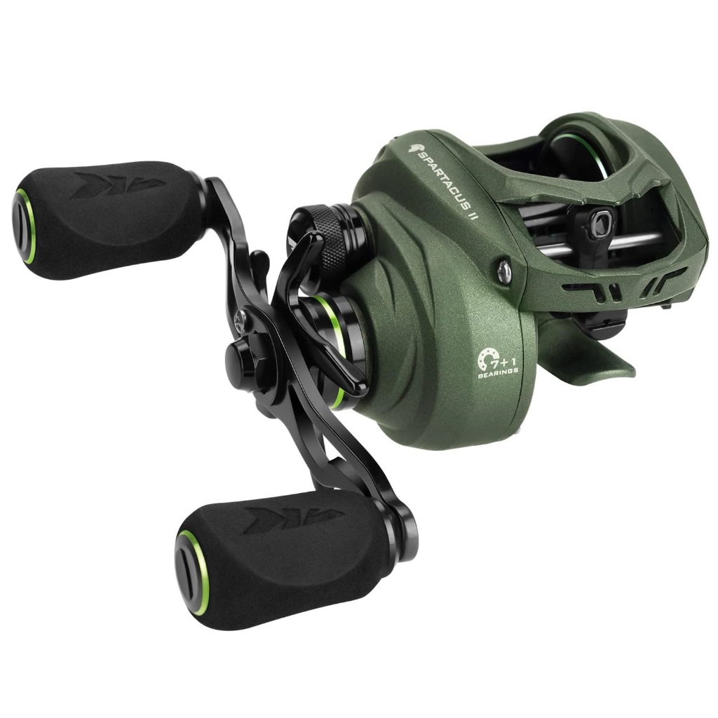 KastKing Green Spartacus II Ultra Smooth Baitcasting Reel 7+1 Ball Bearings 7.2:1 High Speed ...