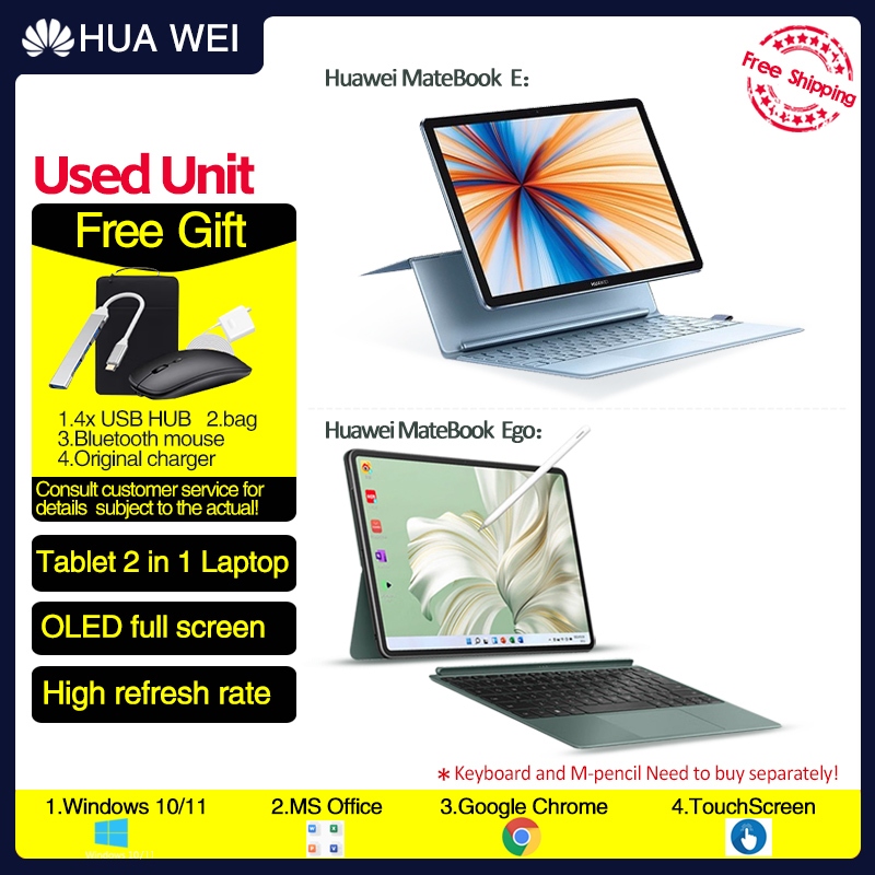 Huawei MateBook E/EGo Tablet 2-in-1 Laptop 12 inch Windows 10/11 ...