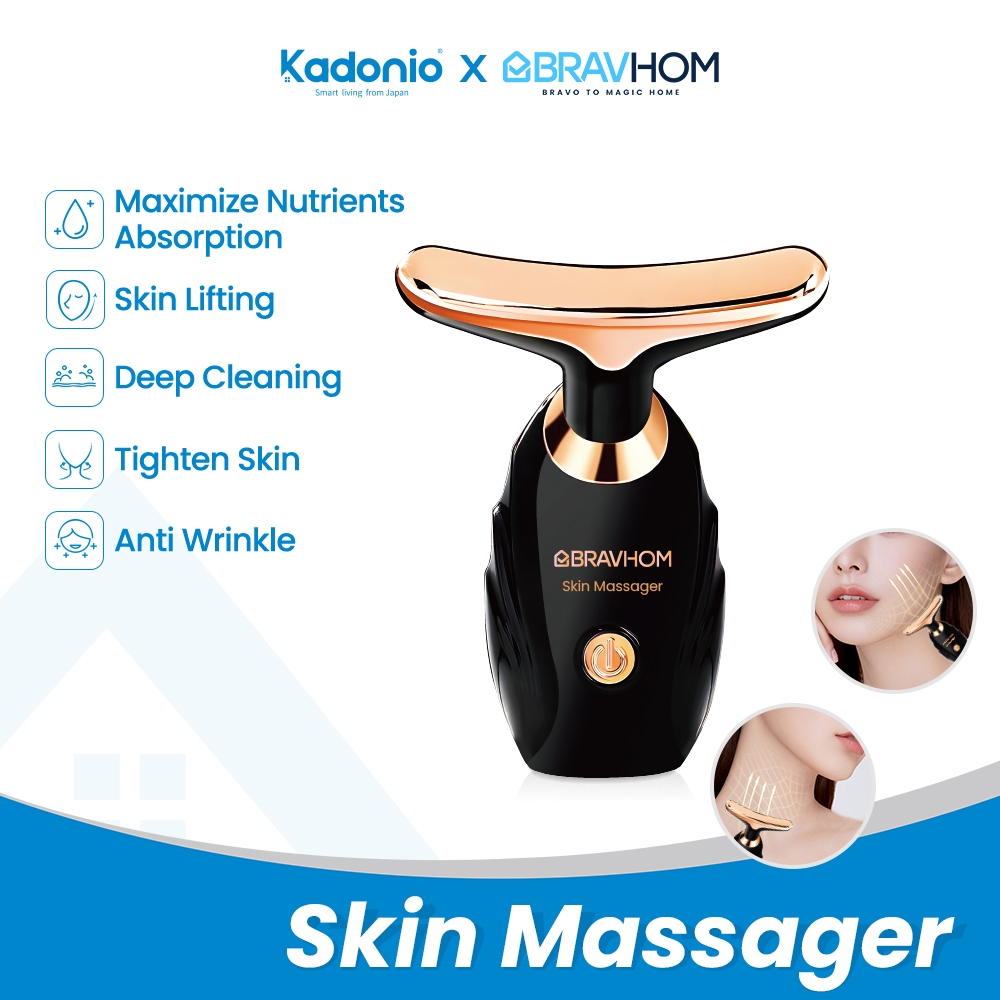 KADONIO x Bravhom Neck & Face Massager Ultrasonic Skin Massager Tighten ...