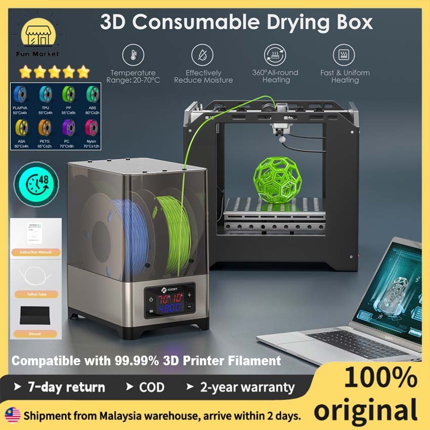 【Local delivery】FIXDRY 3D Printer Filament Dryer with Fan, 110W PTC ...