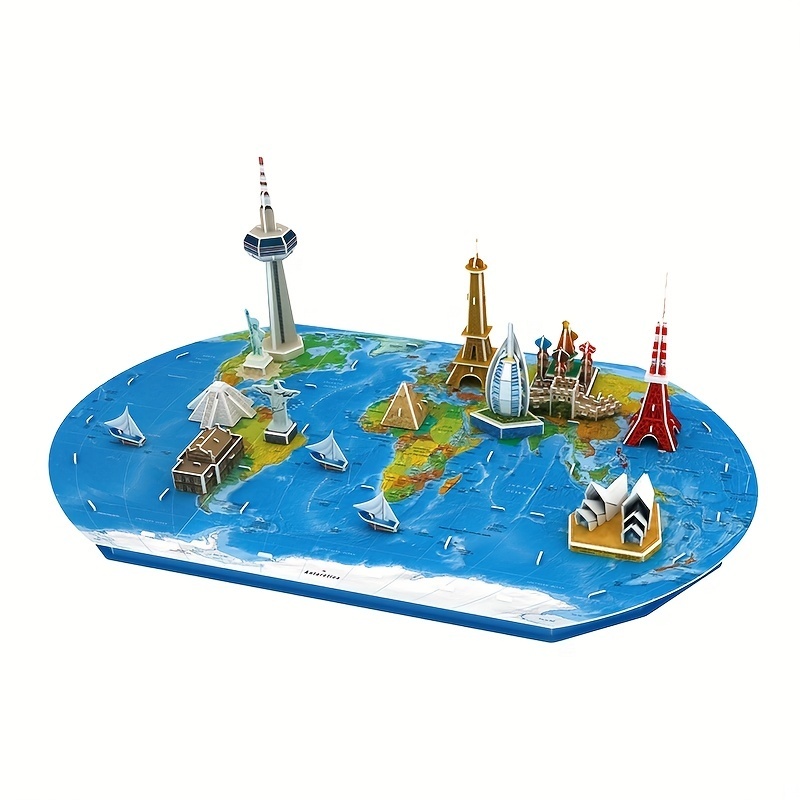 3d Three-Dimensional Puzzle Around the World Model Famous Victory ...