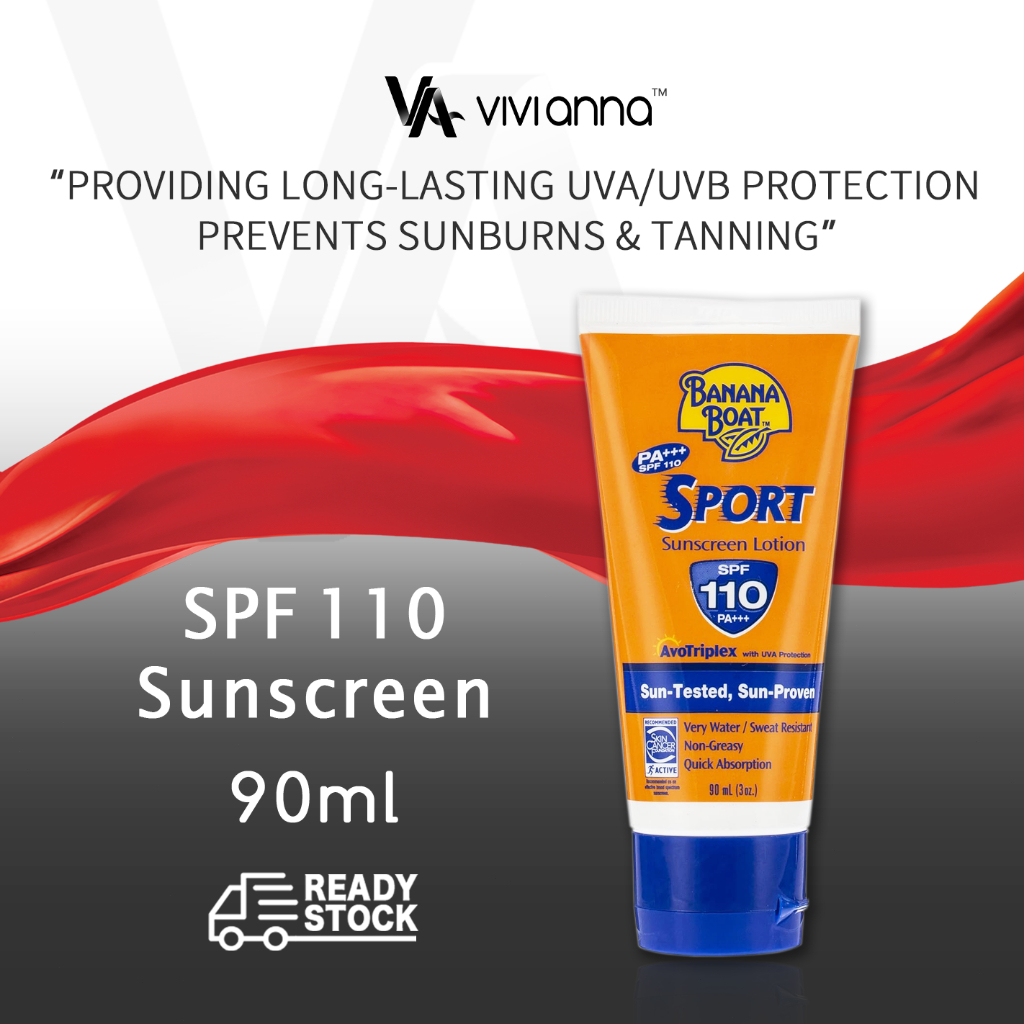 US Banana Boat Sunscreen 90ml, SPF 110 PA+++ Sport Non-Face Body ...