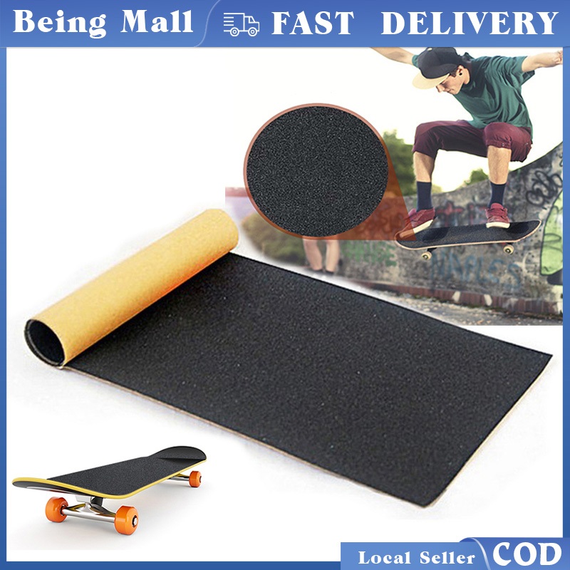 80x20cm Skateboard Grip Tape Sheet Black Scooter Grip Tape Sandpaper For Rollerboard Bubble Free ...