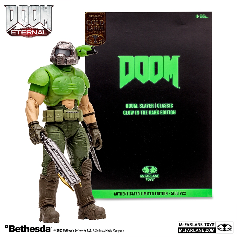 McFarlane Toys DOOM SLAYER CLASSIC (GLOW IN THE DARK EDITION) GOLD ...