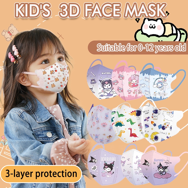 [0-12 Years]50PCS 3D Duckbill Kids Face Mask 3ply Breathable Protective ...