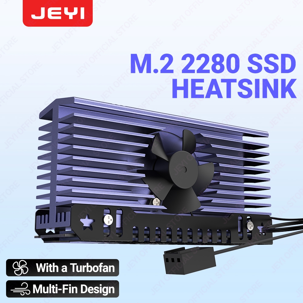 JEYI M.2 SSD Heatsink With silent fan 2280 NVME NGFF Radiator Magnesium ...
