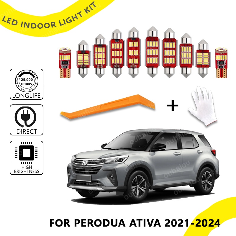 10PCS For Perodua Ativa 2021 2022 2023 2024+ Canbus Interior LED Car ...